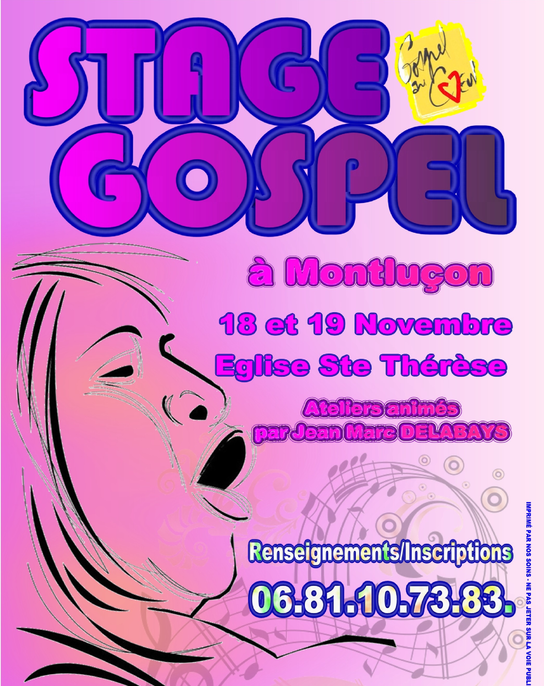 Stage de Gospel - Montluçon - (03100) - sam. 18 nov. 23 et dim. 19 nov. 23